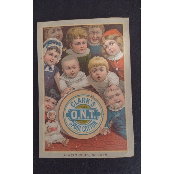 Clark's Spool Cotton | Office | Victorian Trade Card Clarks Ont Spool ...